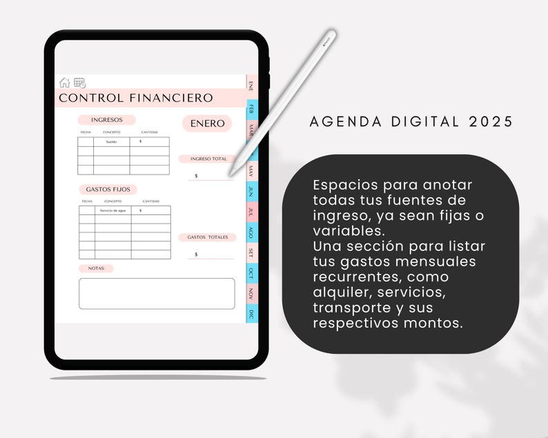2025 Digital Planner in Spanish: Financial & Habit Tracker (PDF) - Etsy