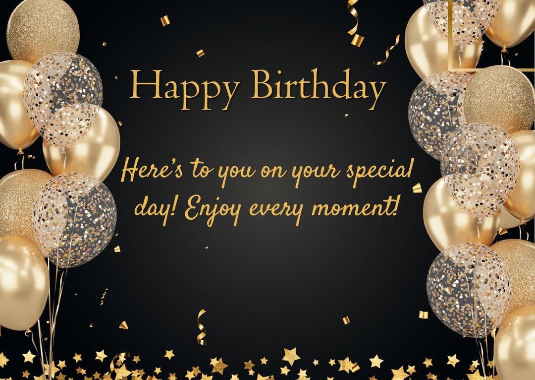 E Birthday Card, Digital Birthday Card, Instant Birthday Card - Etsy