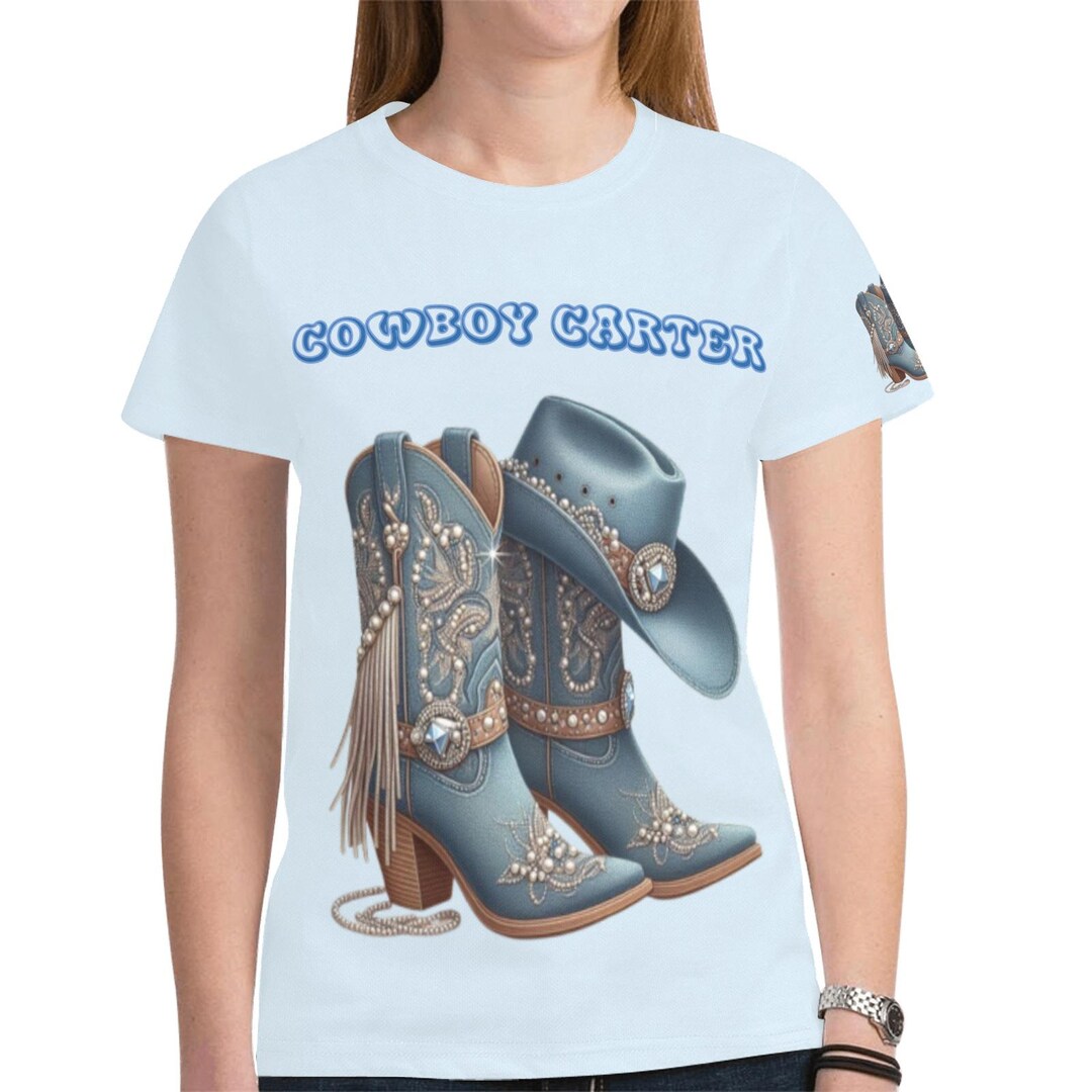 Cowboy Carter Tee: Western Boots Graphic, Country Glam T-shirt - Etsy