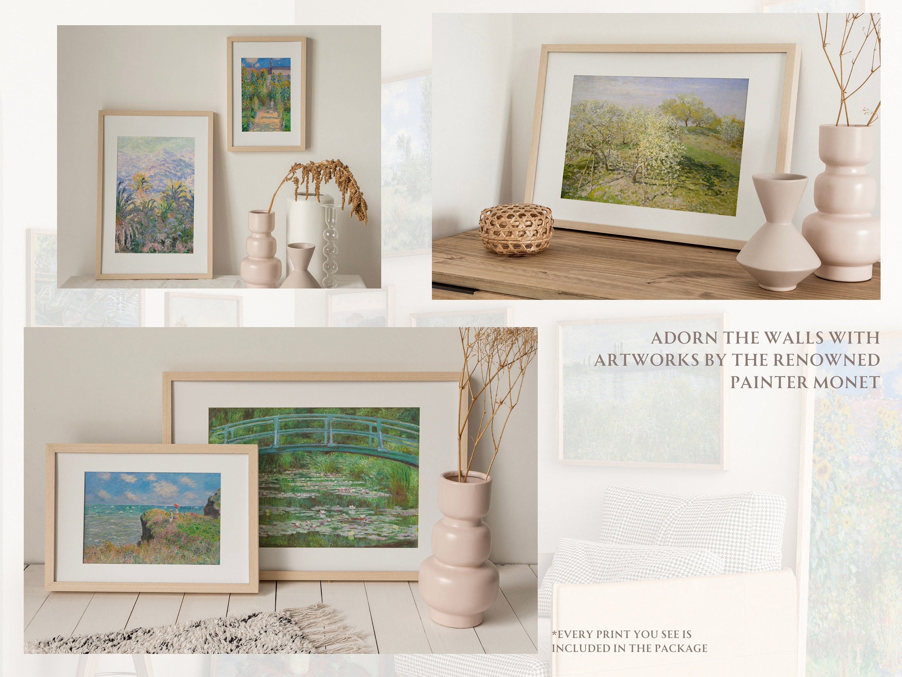 200 Gallery Wall Prints Vintage Claude Monet, Vintage Oil Paintings ...