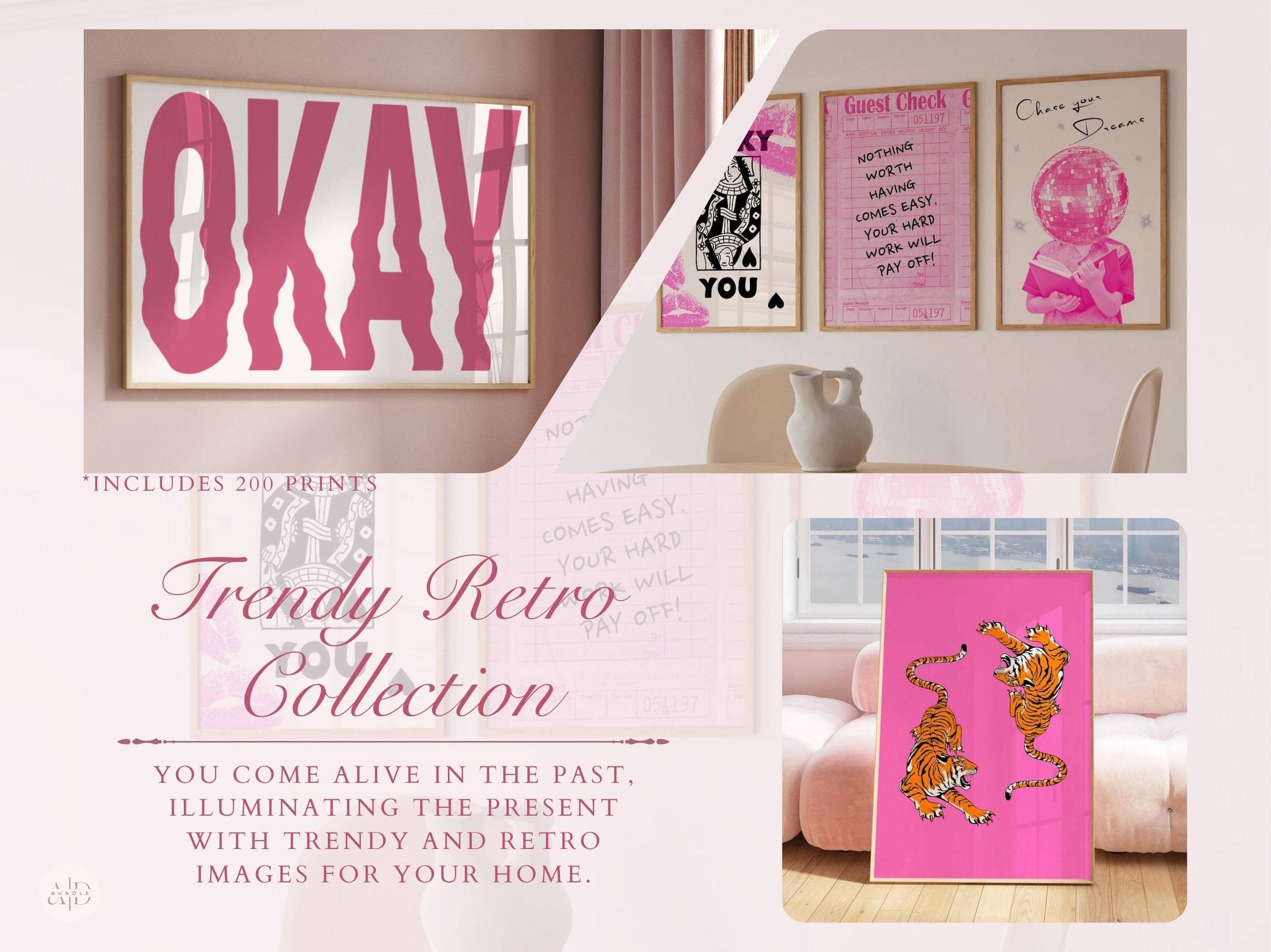 Bundle 200+ Trendy Prints, Eclectic Wall Art, Maximalist Wall Decor ...