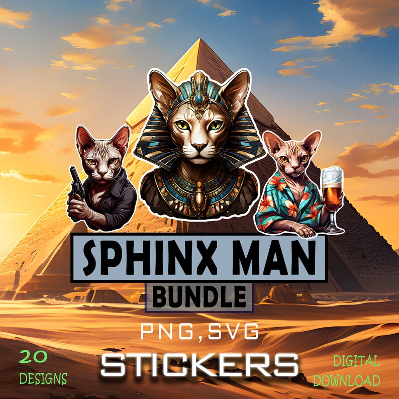 Sphinx Man Digital Stickers Bundle - Etsy