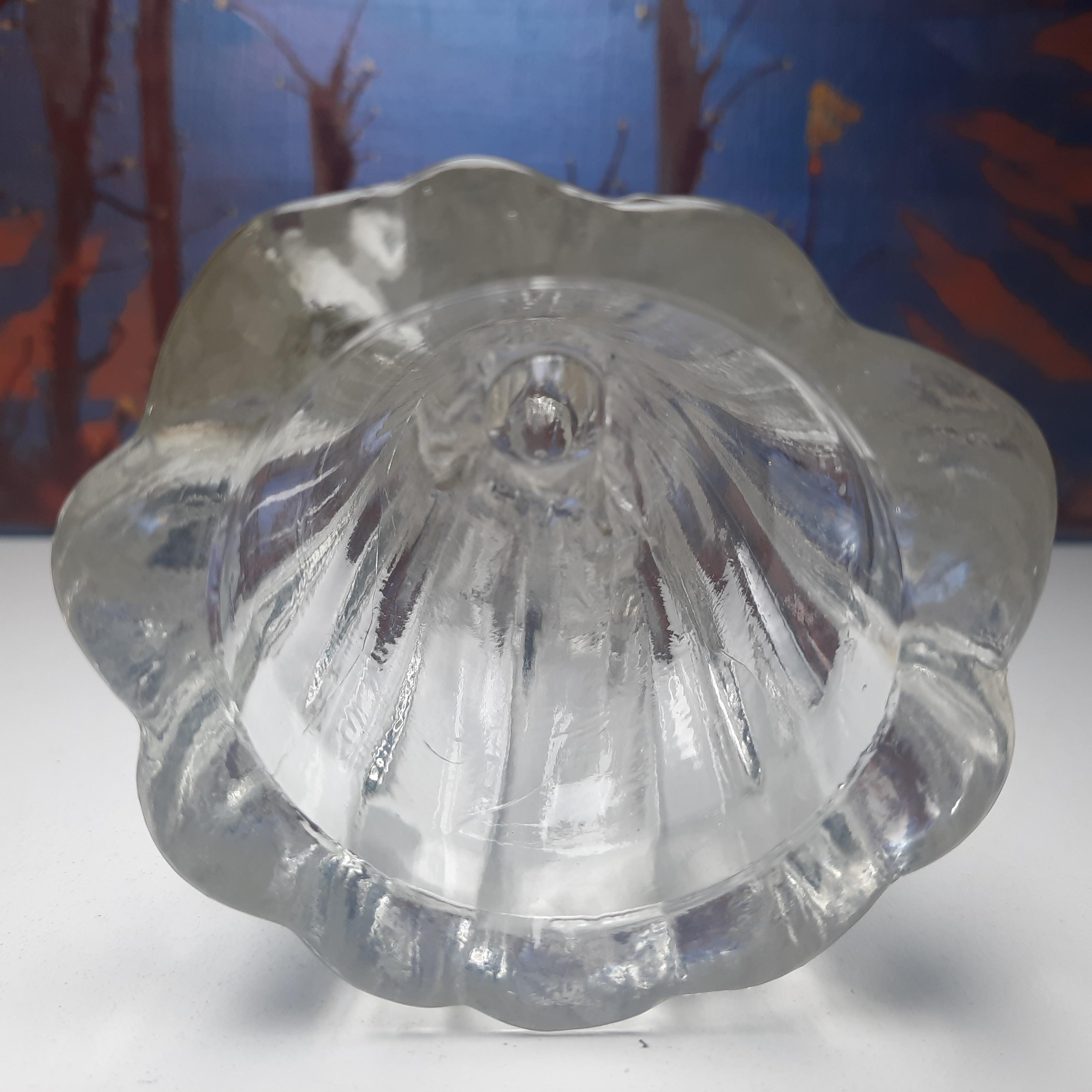 Vintage Lead Crystal Harp Player Angel Manganese Glass Candle Holder ...