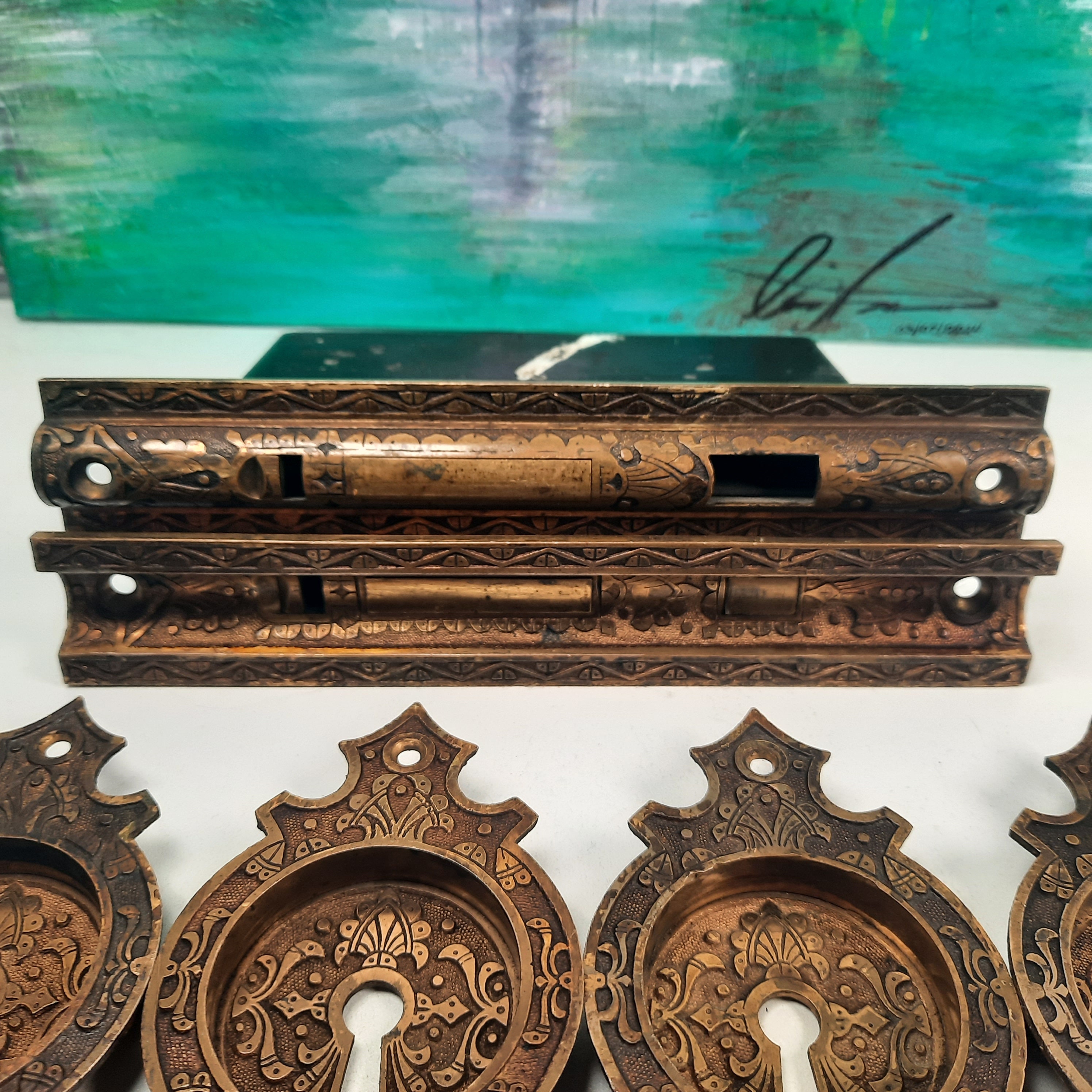 Antique Architectural Salvage Rare Matching Twin Set of Pocket Door ...