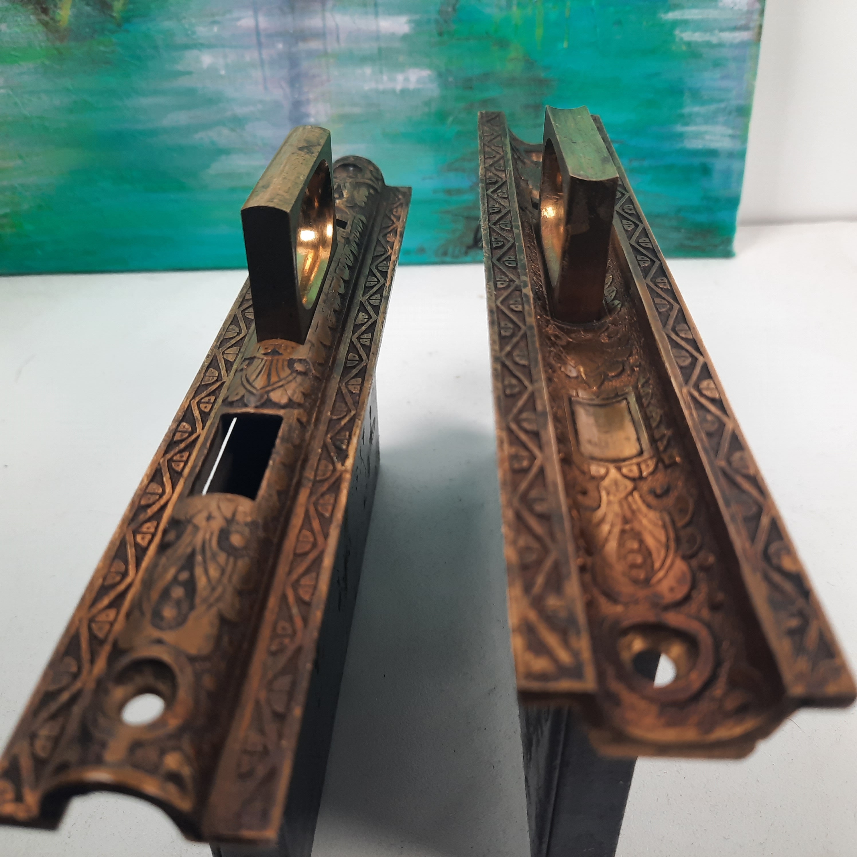 Antique Architectural Salvage Rare Matching Twin Set of Pocket Door ...