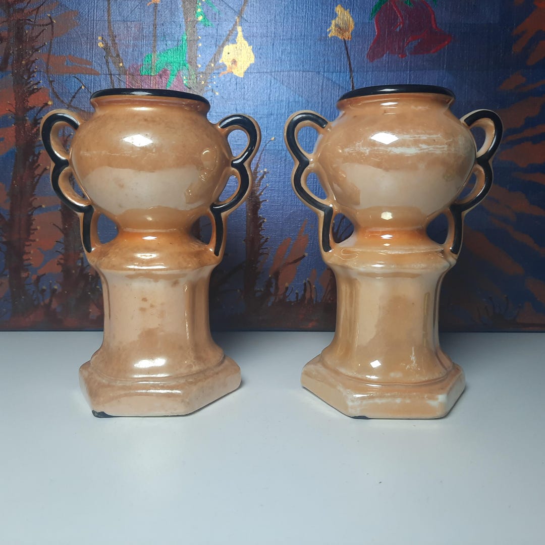Vintage 1920s Pair of Czech Greek Urn Style Bud Vases - Etsy