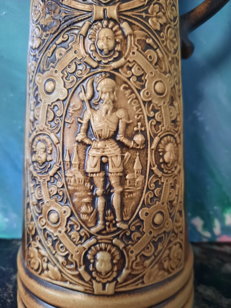 Antique Collectible Tall German Stoneware Stein Without Topper by GERZ, West Germany - Etsy