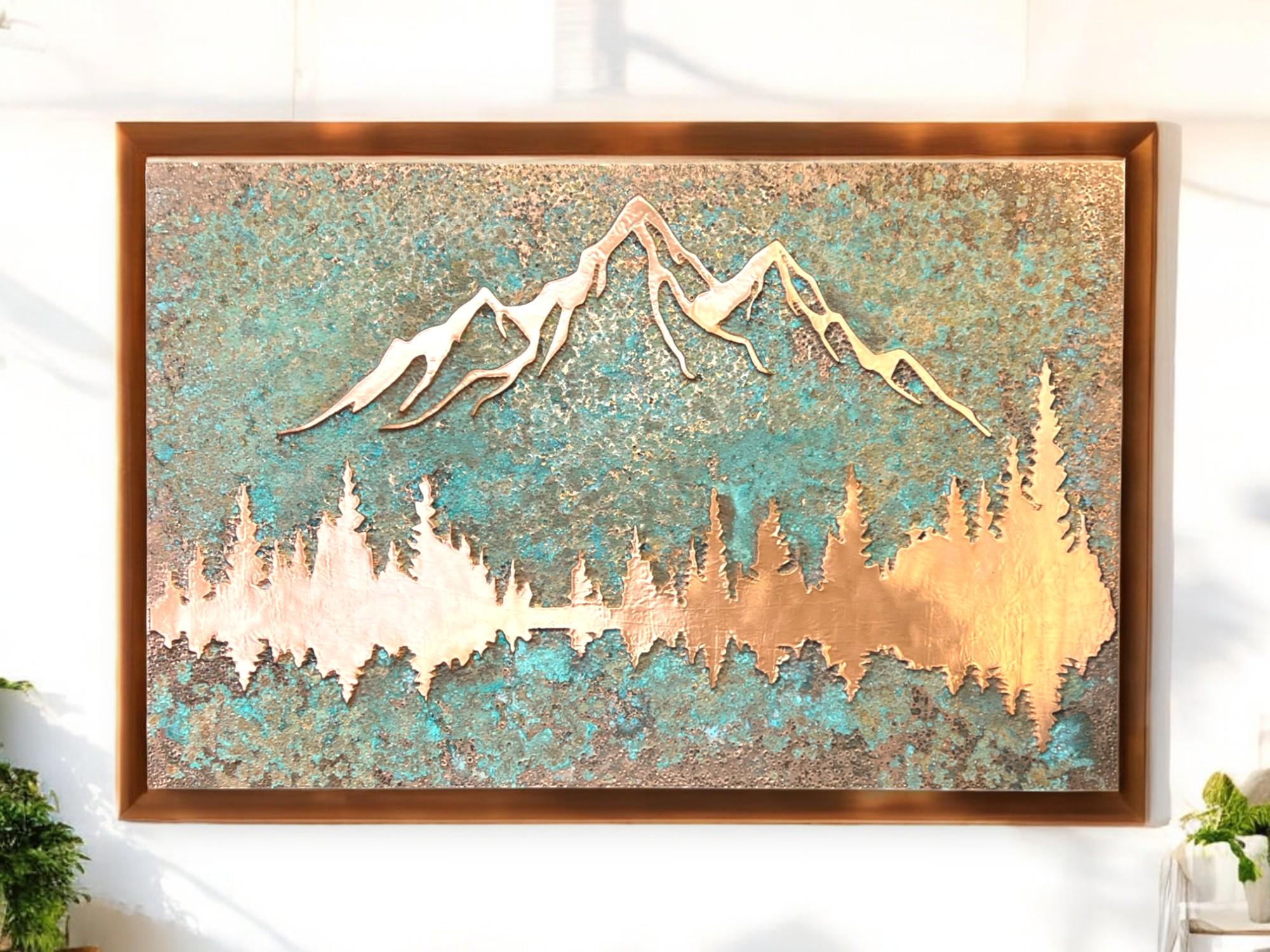 Copper Wall Art, Natural Patina Metal Decor, Copper Decor - Etsy