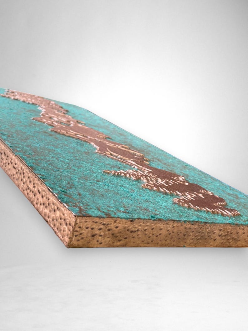 Handmade Copper Mountain and Trees Wall Art | Rustic Decor - Etsy UK