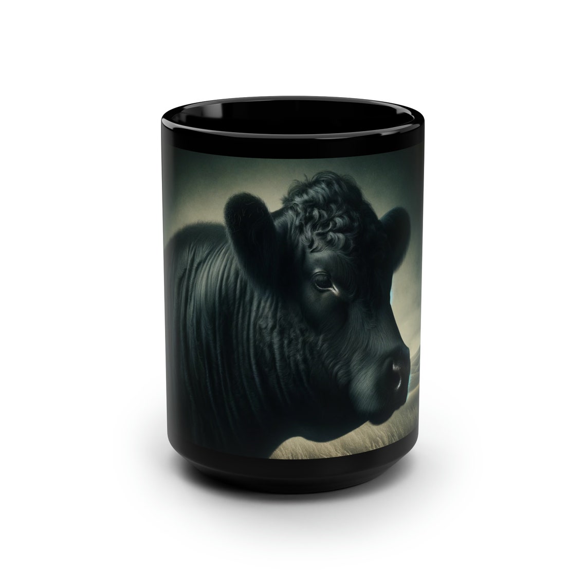 Black Angus - Black Mug, 15oz Coffee Cup Teacup Hot Chocolate Cup Mug ...