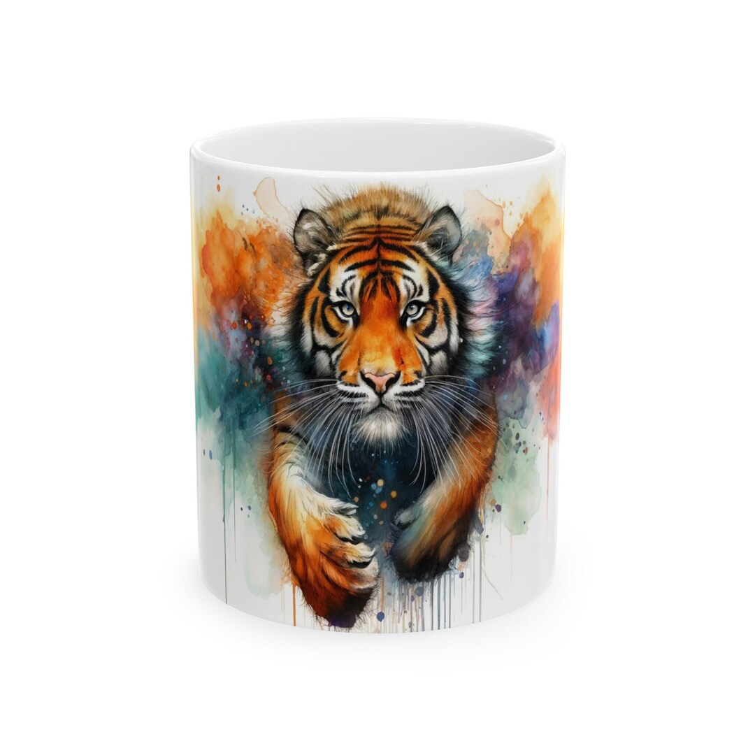 Tiger Ceramic Mug, 11oz, Coffee Cup Teacup Hot Chocolate Tigers Mug ...