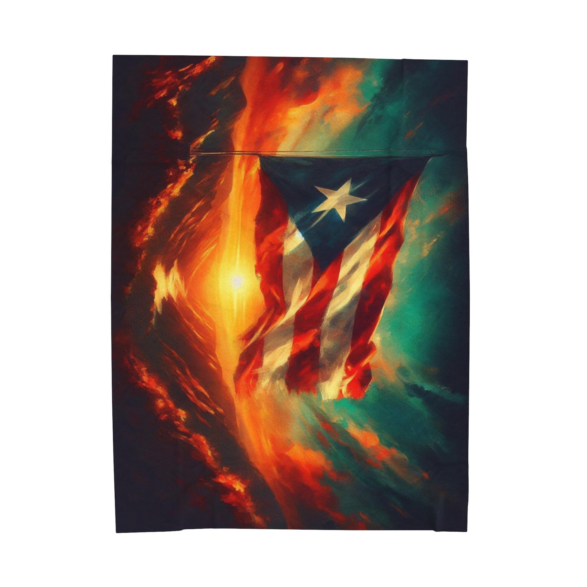 Puerto Rico Flag Blanket - Velveteen Plush Blanket - Large 60"x80 ...