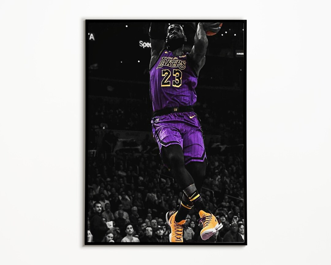 Lebron James Poster, NBA Los Angeles Lakers Dunk Poster, King Lebron ...