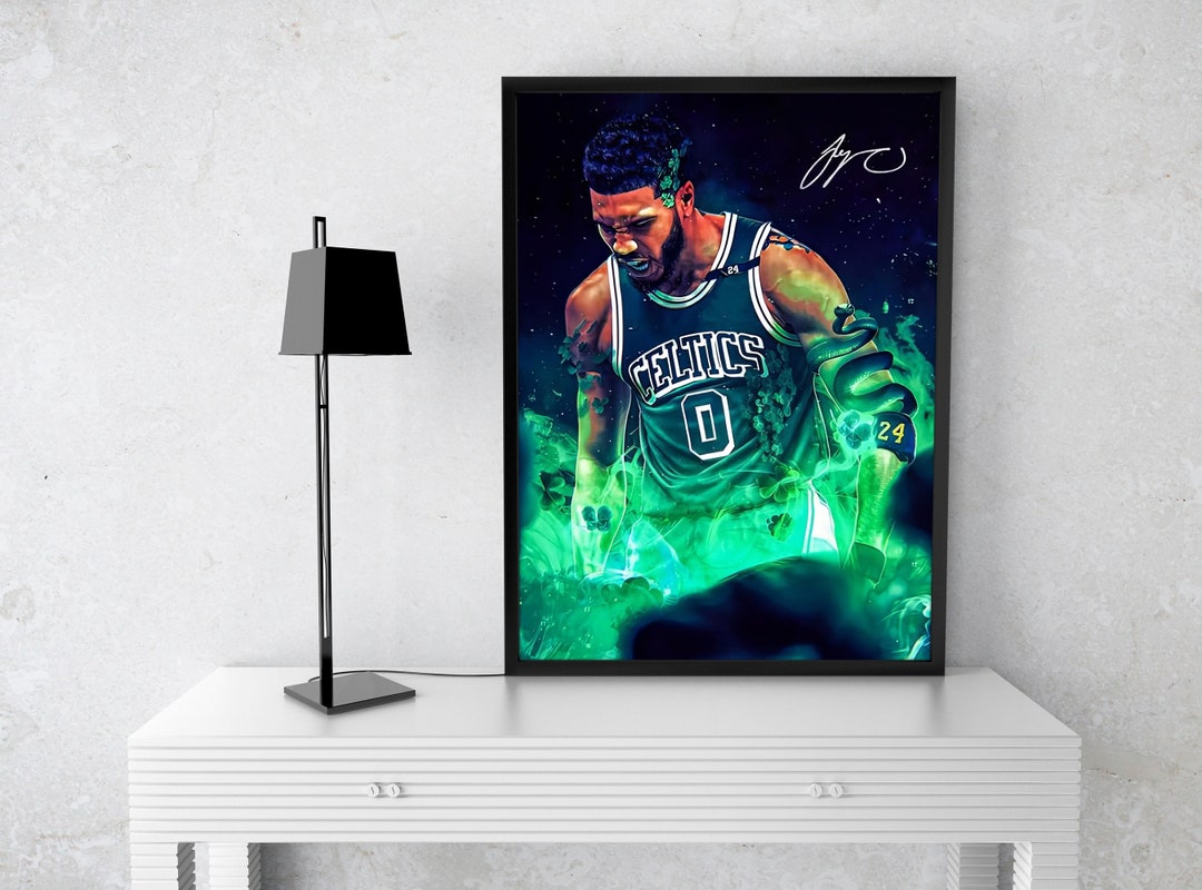 Jayson Tatum Poster, Neon Jayson Tatum Canvas, NBA Canvas Wall Art ...