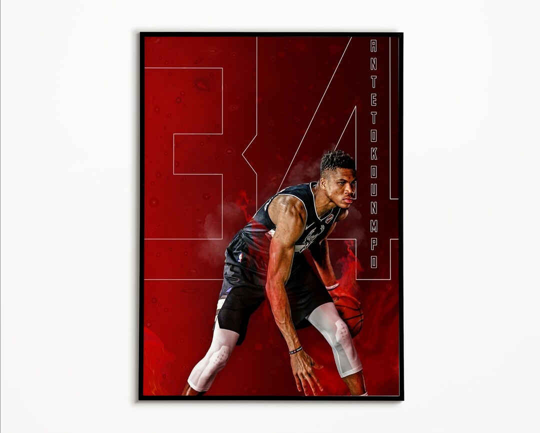 Red Background Greek Freek Poster, Basketball Framed Print, Sports Wall ...