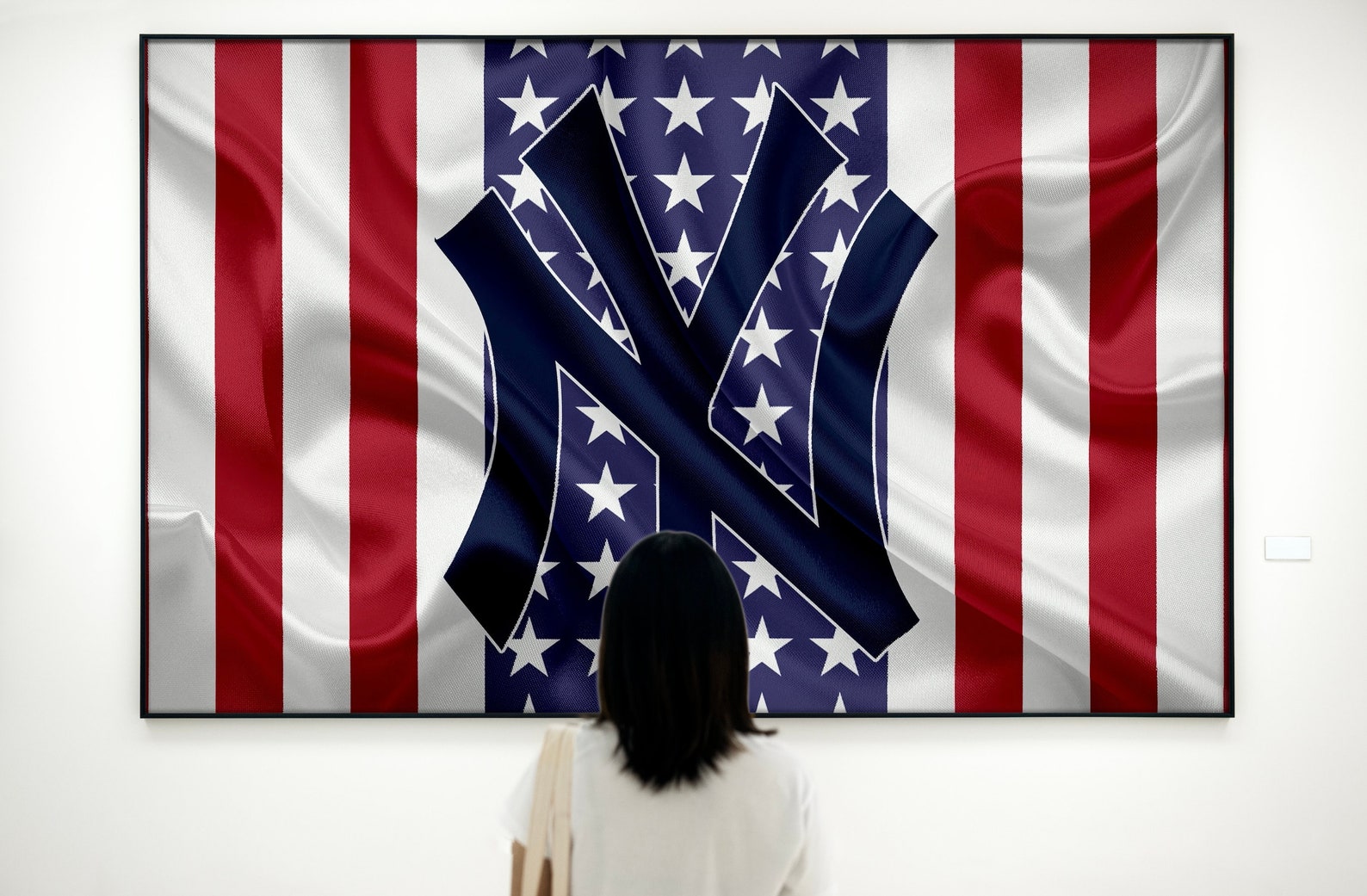 New York Yankees Flag, Yankees and USA Flag Canvas, Yankees Flag Wall ...