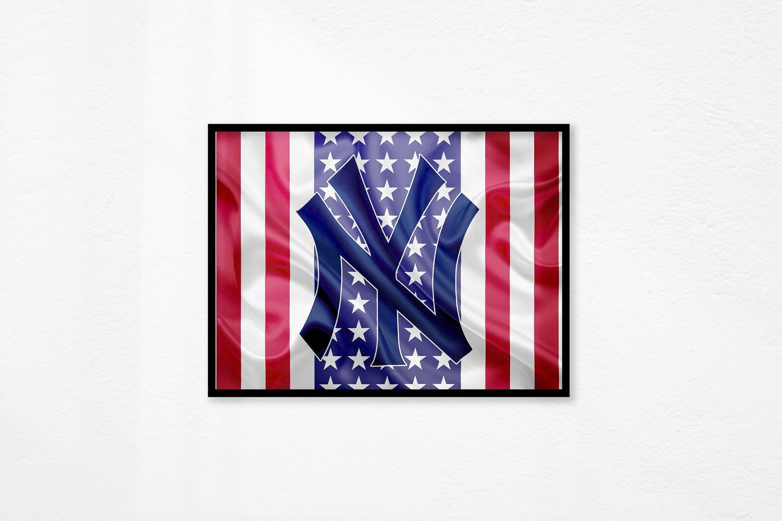 New York Yankees Flag, Yankees and USA Flag Canvas, Yankees Flag Wall ...