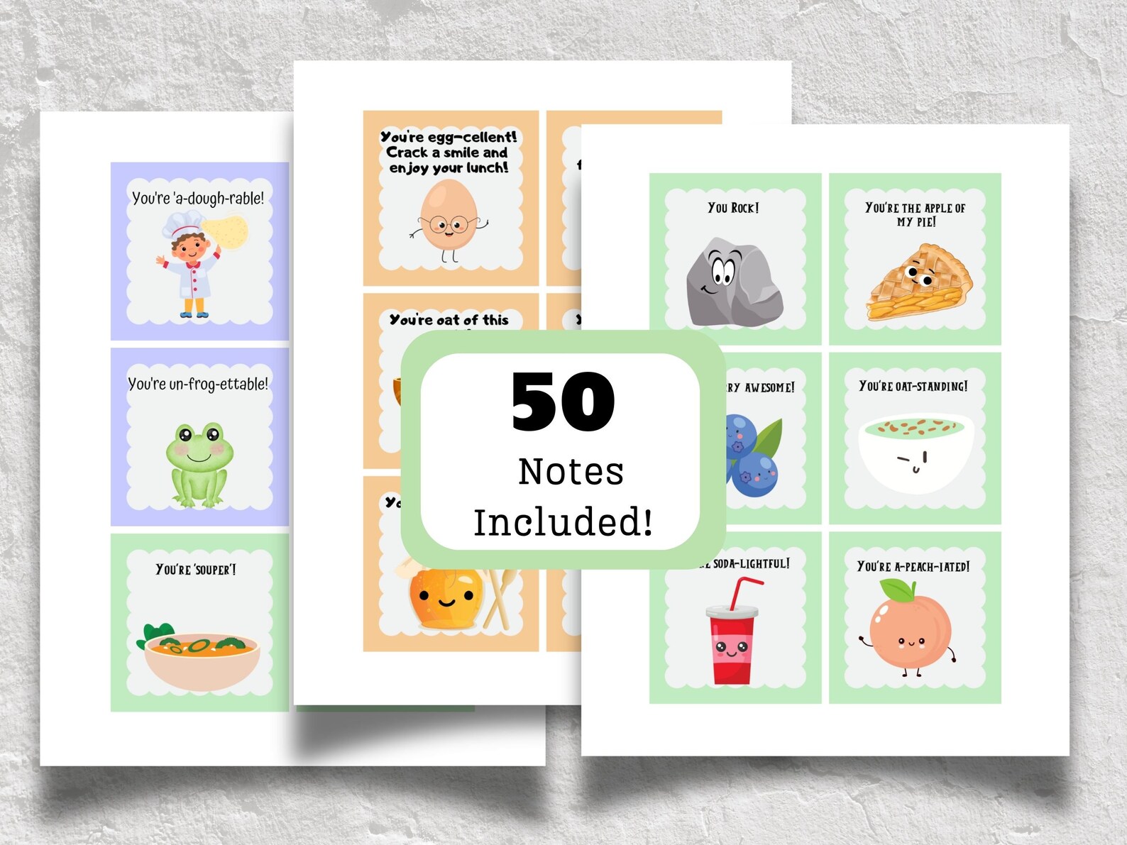 50 Lunch Box Notes School Lunch Note Card Lunch Box Love Note Card ...