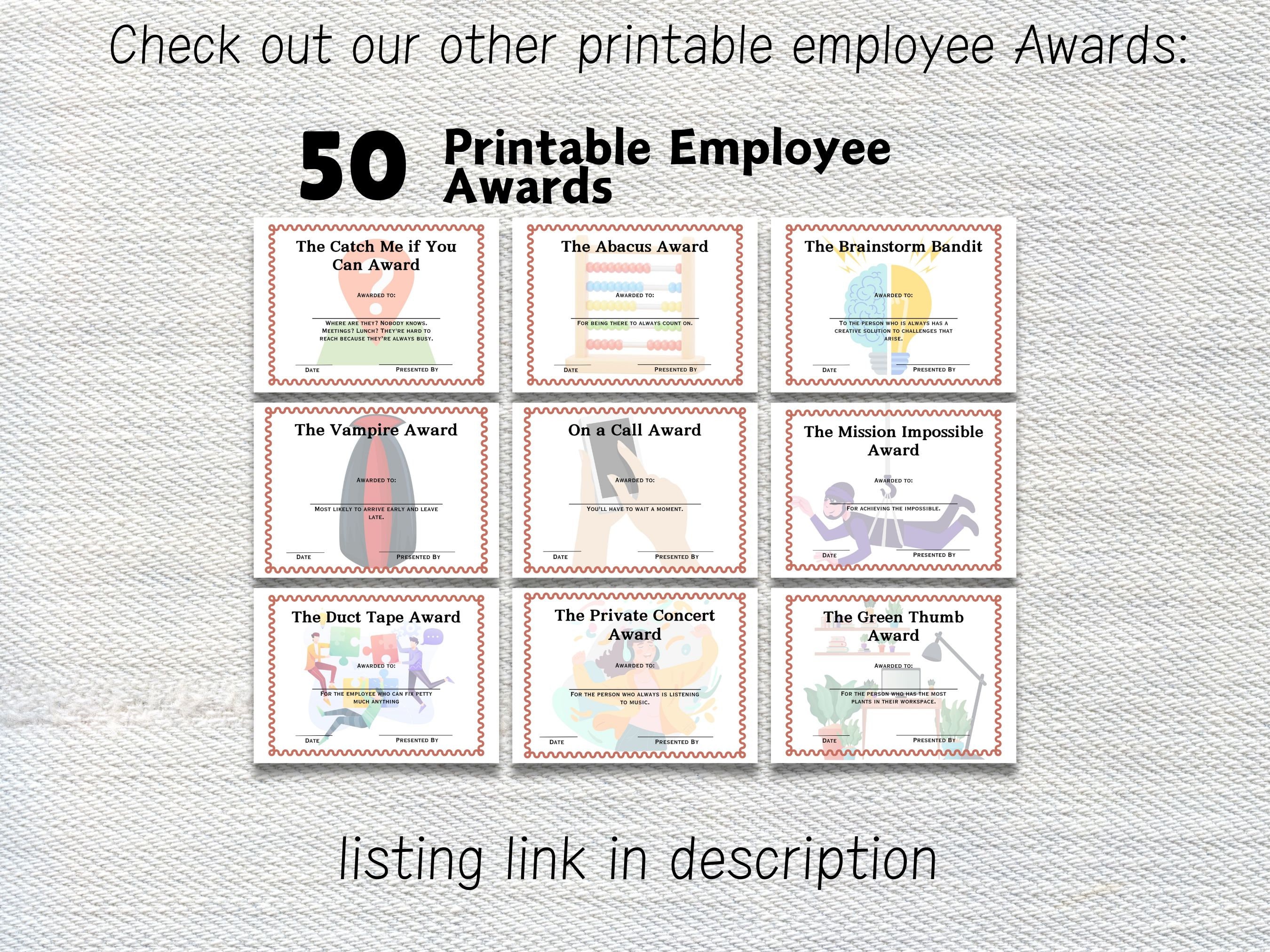 Employee Appreciation Certificate Editable Employee of the Month Award ...