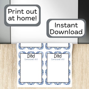 Dad Survival Kit Gift Tag Editable Printable Survival Kit Father Day ...