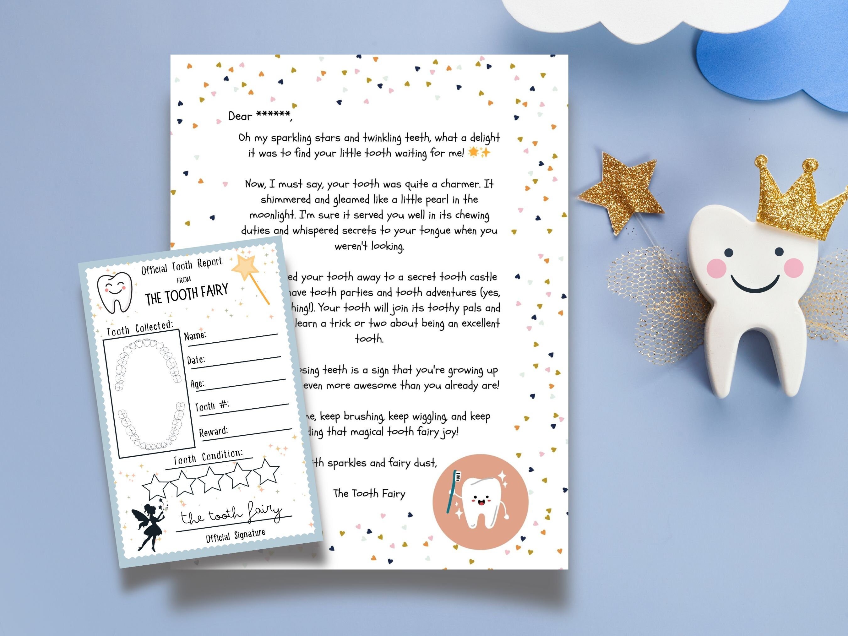 Editable Tooth Fairy Letter Printable Tooth Fairy Gift Lost Tooth ...