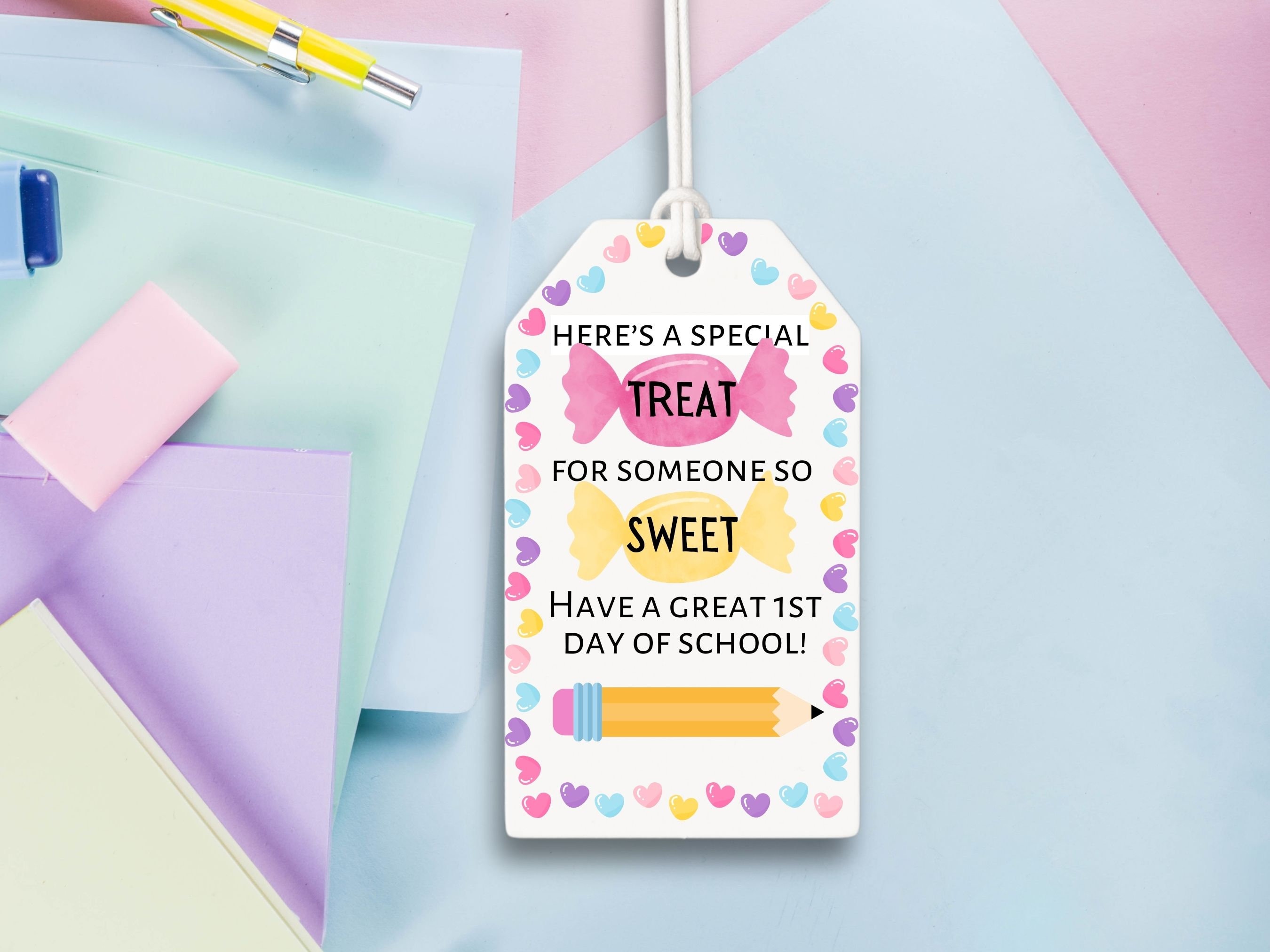 First Day of School Gift Tag Printable Kindergarten Gift Downloadable ...