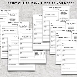 Get to Know You Activity Back to School Get to Know Me Printable All ...