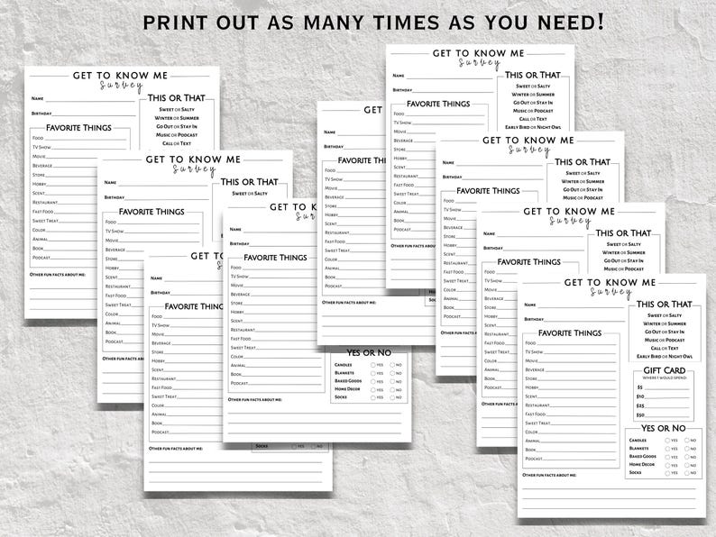 Get to Know You Activity Back to School Get to Know Me Printable All ...