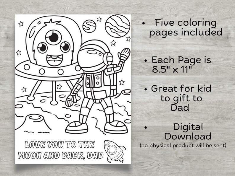 Personalized Coloring Gift to Dad Father Day Card Coloring Page Toddler ...