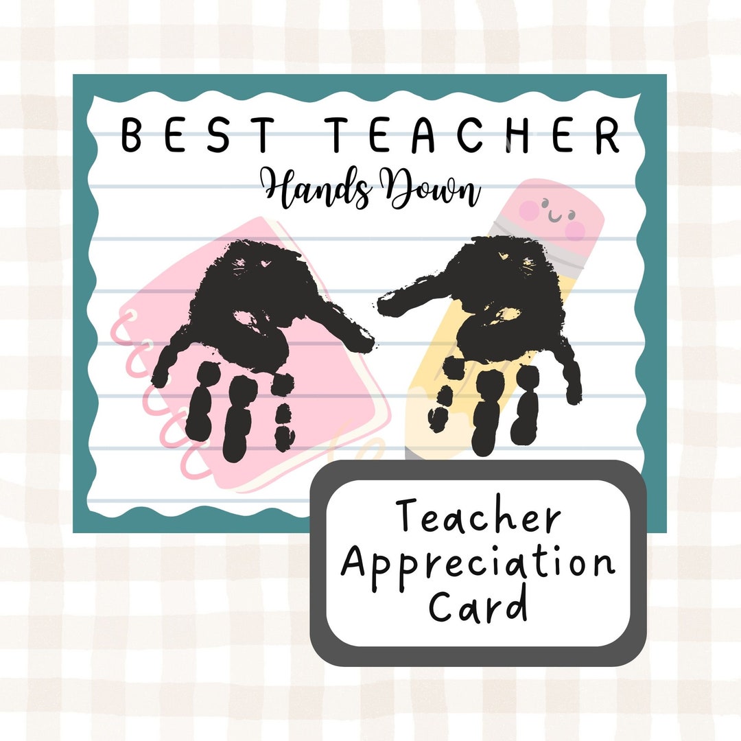 Handprint Craft Gift for Teacher End of Year Thank You Gift From ...
