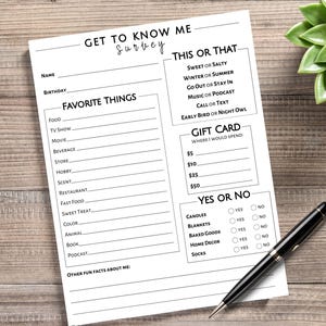 Get to Know You Activity Back to School Get to Know Me Printable All ...