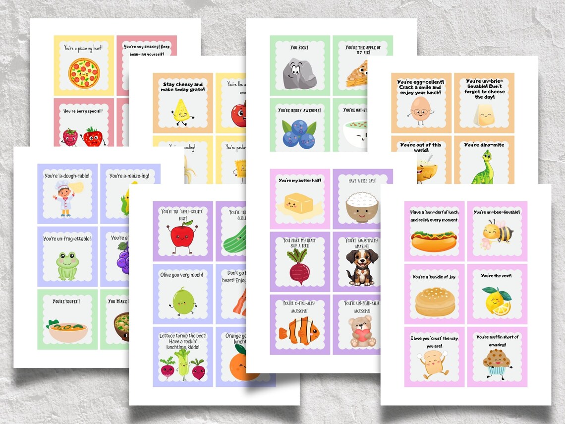 50 Lunch Box Notes School Lunch Note Card Lunch Box Love Note Card ...