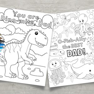 Personalized Coloring Gift to Dad Father Day Card Coloring Page Toddler ...