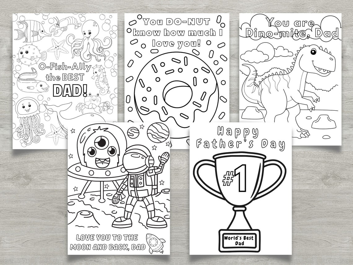 Personalized Coloring Gift to Dad Father Day Card Coloring Page Toddler ...