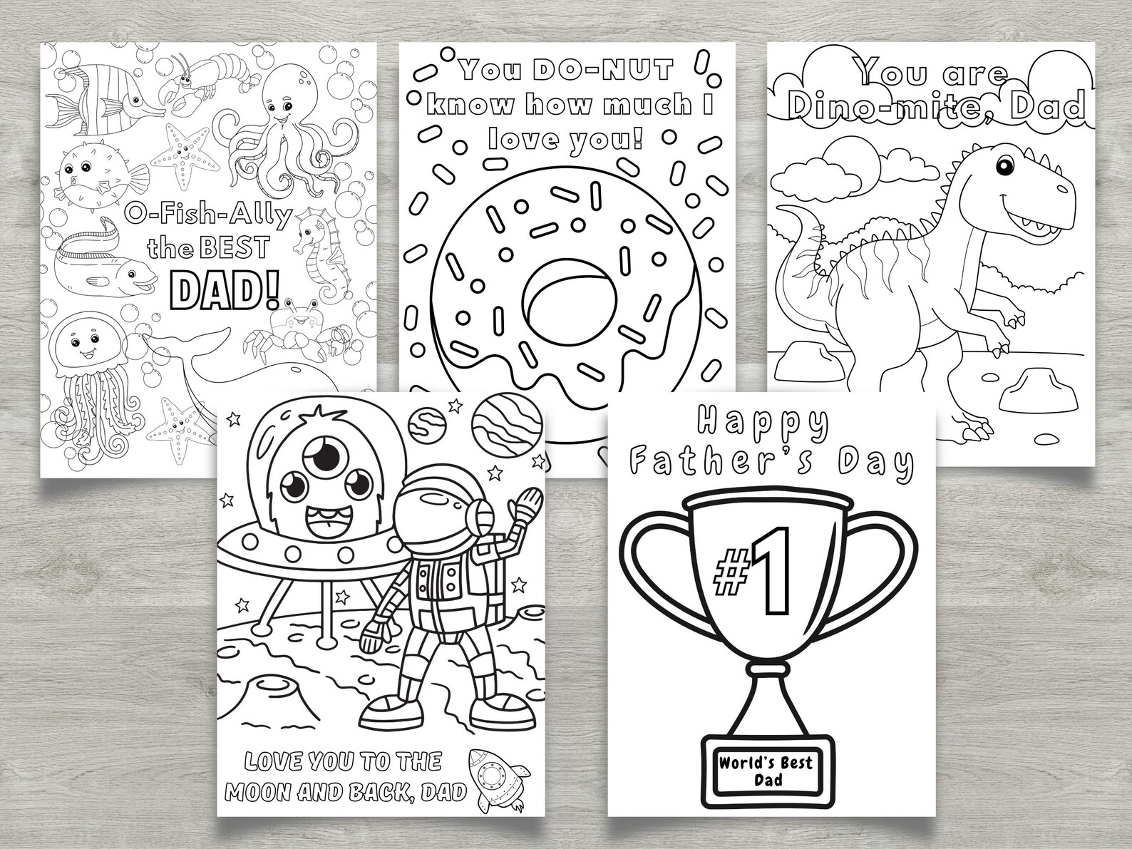 Personalized Coloring Gift to Dad Father Day Card Coloring Page Toddler ...