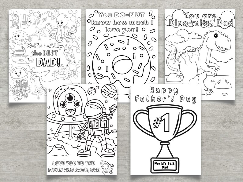 Personalized Coloring Gift to Dad Father Day Card Coloring Page Toddler ...