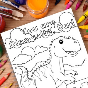 Personalized Coloring Gift to Dad Father Day Card Coloring Page Toddler ...