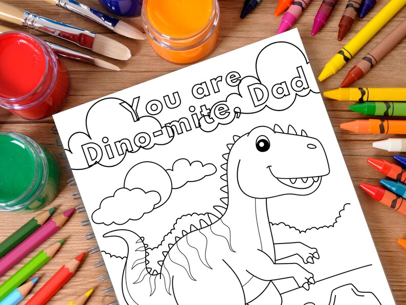 Personalized Coloring Gift to Dad Father Day Card Coloring Page Toddler ...