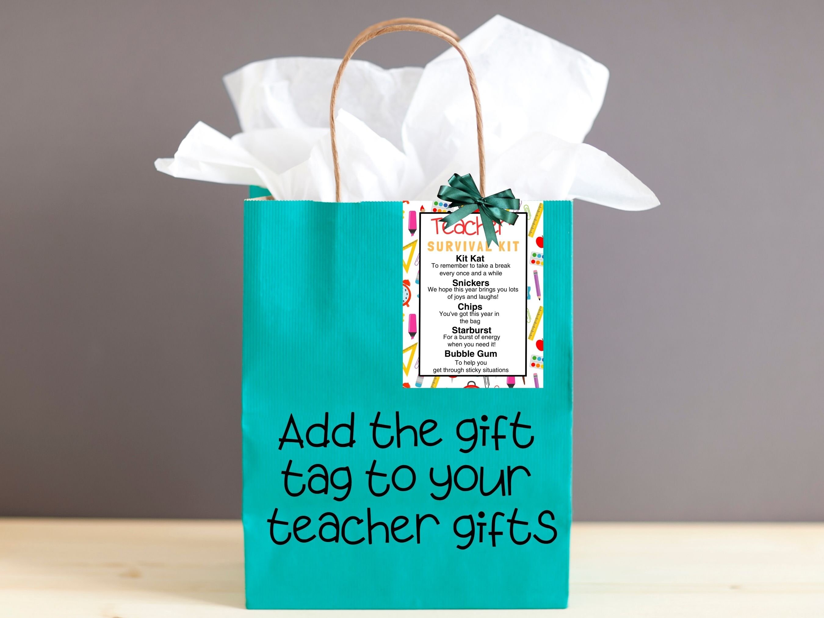 Teacher Survival Kit Printable Gift Basket Tag Back to School Survival ...