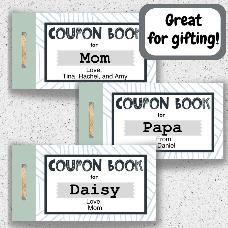 Coupon Book Editable Gift for Dad Coupon Book Fathers Day Gift Custom ...