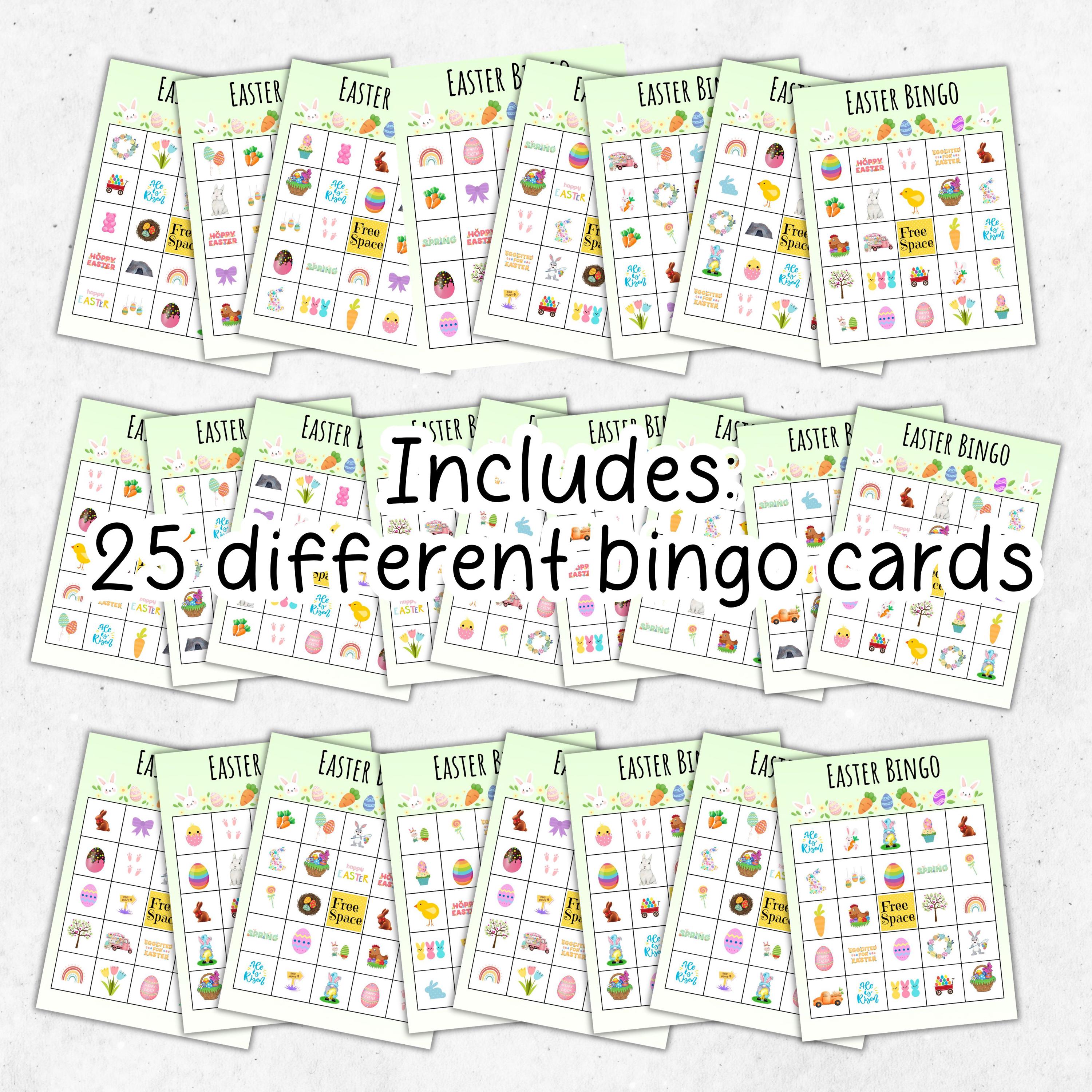 Kid Activity Easter Bingo Game for Kids Easter Basket Teen Easter Game ...