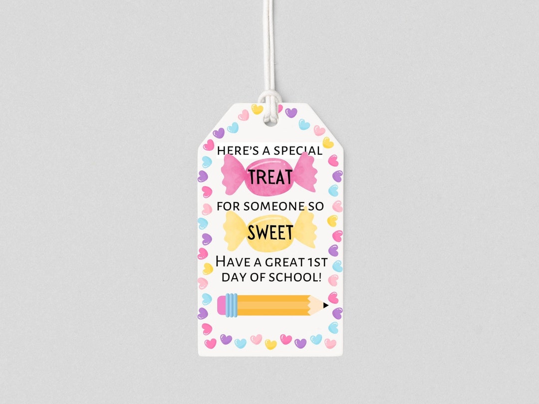 First Day of School Gift Tag Printable Kindergarten Gift Downloadable ...