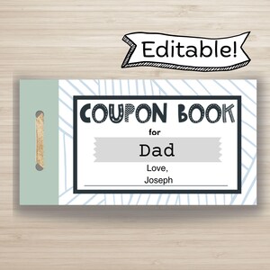 Coupon Book Editable Gift for Dad Coupon Book Fathers Day Gift Custom ...