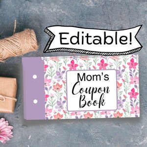 Personalized Coupon Book Mom Birthday Gift From Kid Sibling Gift Coupon ...
