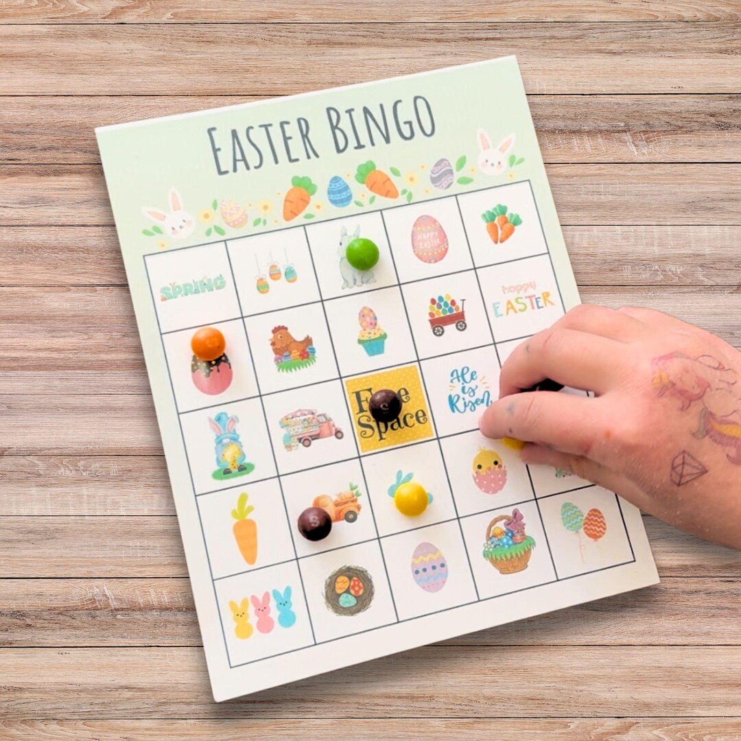 Kid Activity Easter Bingo Game for Kids Easter Basket Teen Easter Game ...