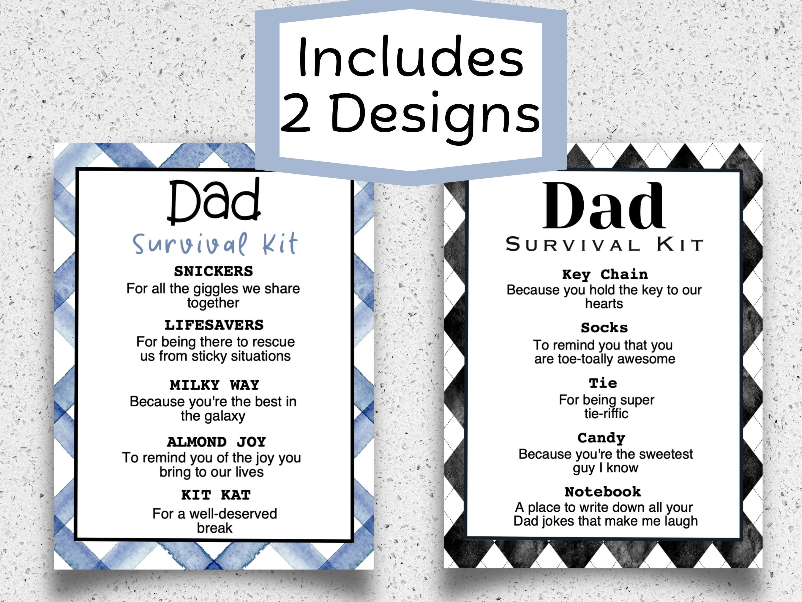 Dad Survival Kit Gift Tag Editable Printable Survival Kit Father Day ...