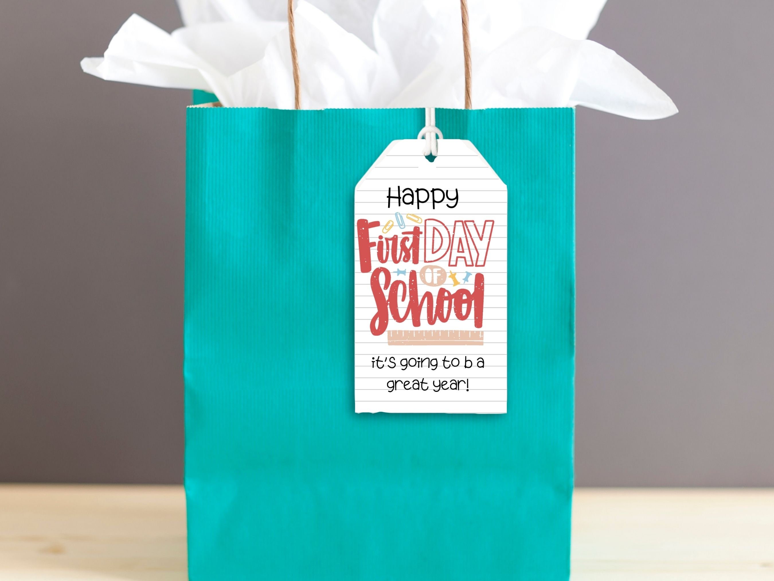 First Day of School Gift Tag Printable Kindergarten Gift Downloadable ...
