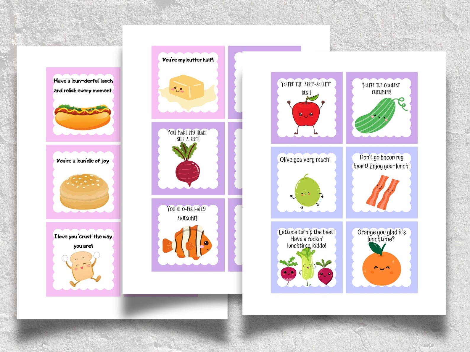 50 Lunch Box Notes School Lunch Note Card Lunch Box Love Note Card ...