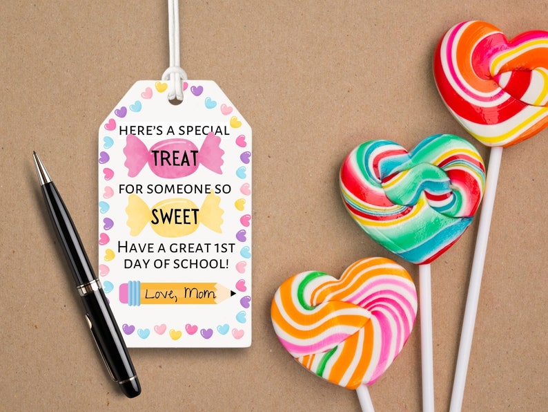 First Day of School Gift Tag Printable Kindergarten Gift Downloadable ...