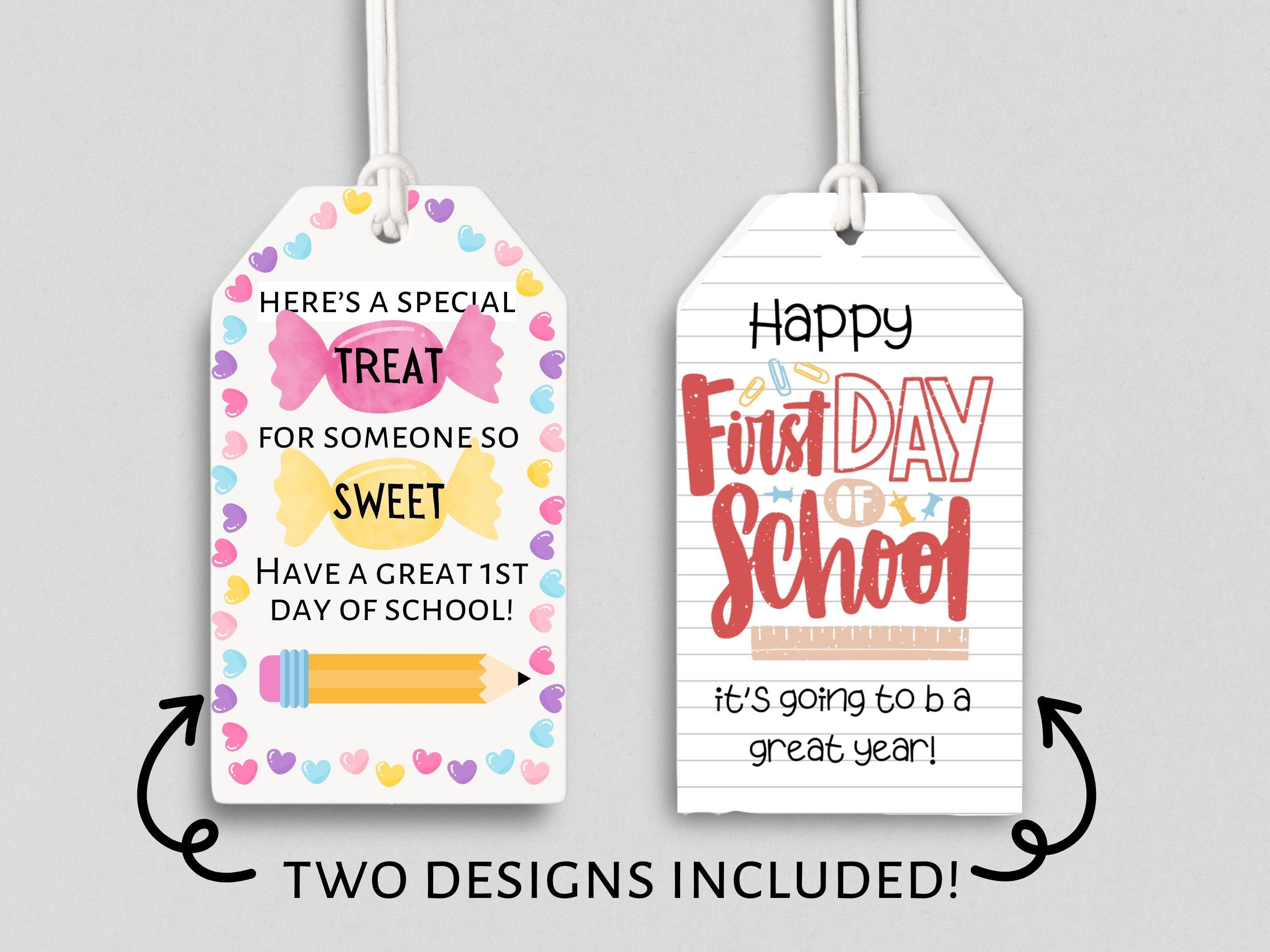 First Day of School Gift Tag Printable Kindergarten Gift Downloadable ...